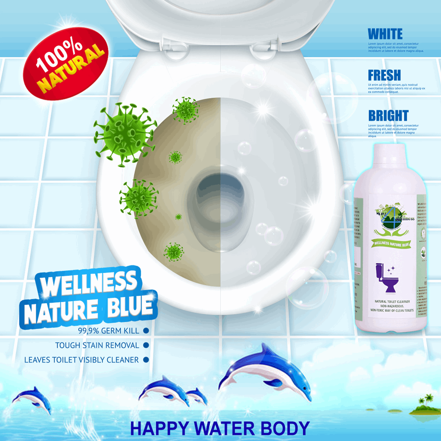 Wellness Natural Toilet Cleaner | Natural Liquid Disinfectant - 500ml ...